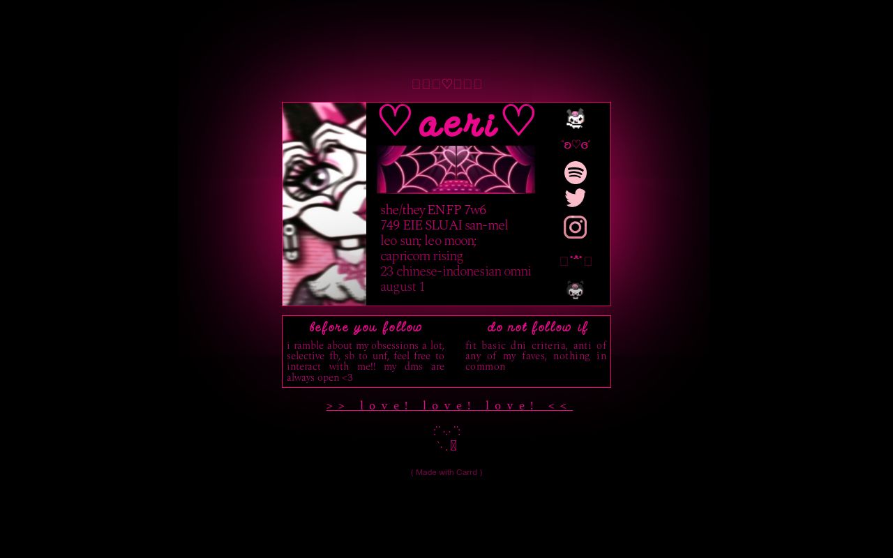 aeri's carrd ♡ೀ⋆༘